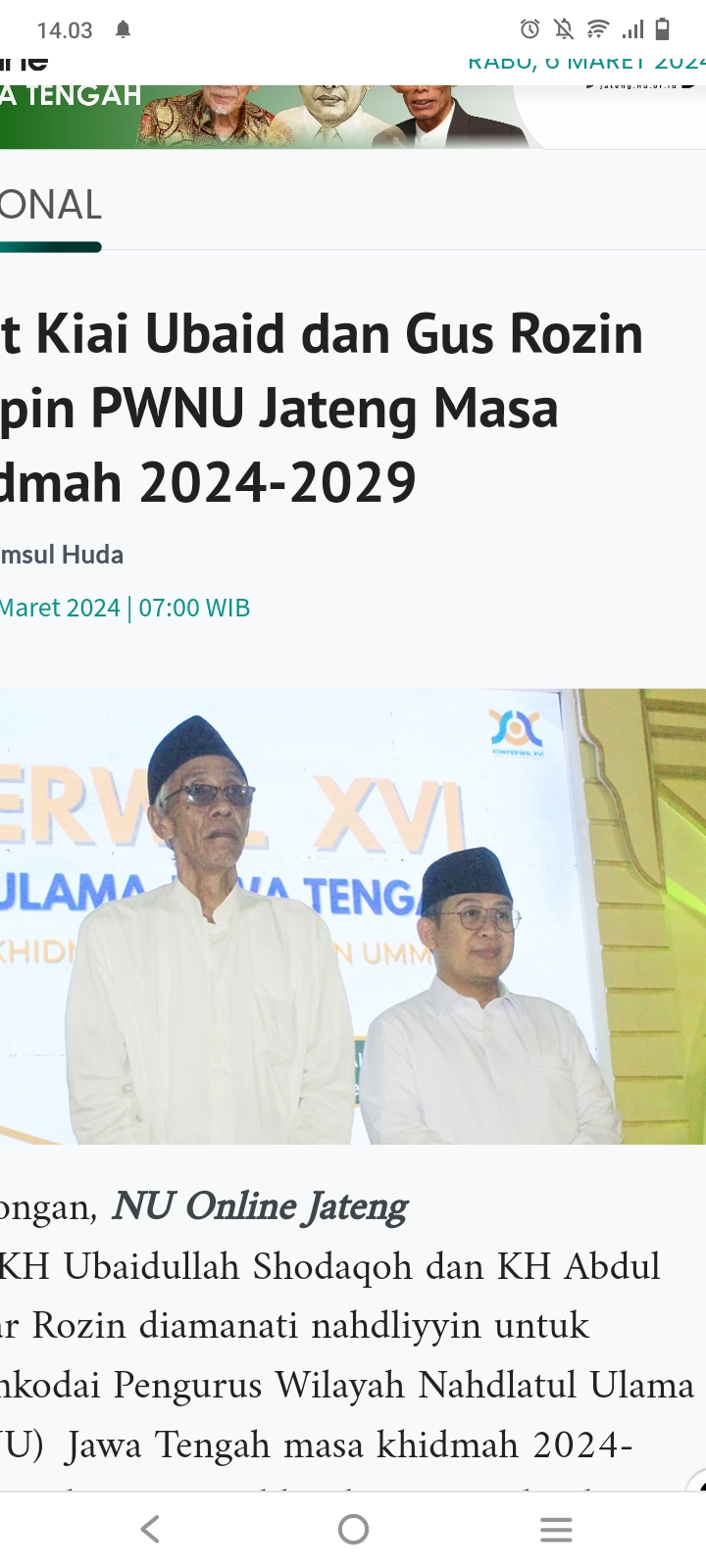 Siapa Gus Rozin, Ketua PWNU Jateng yang Terpilih - Kebumen News